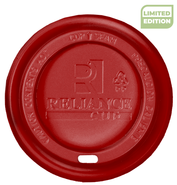 Reliance Red Sipper Lids for 10-24oz Hot Cups - Radix Branding